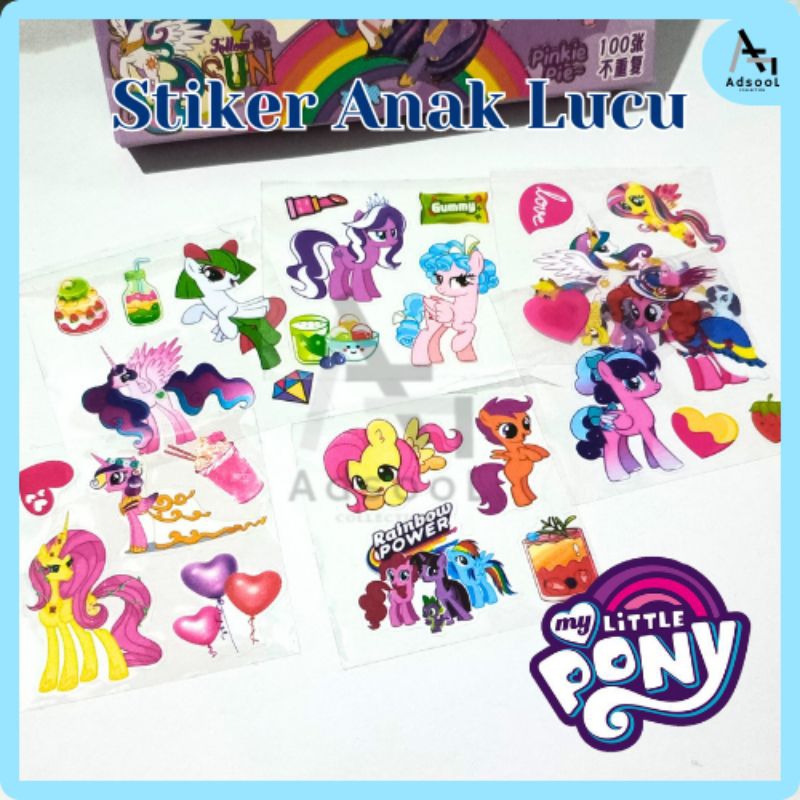 Jual Sticker Anak Karakter MY LITTLE PONY Lucu Korea Aesthetic Ecer Isi ...