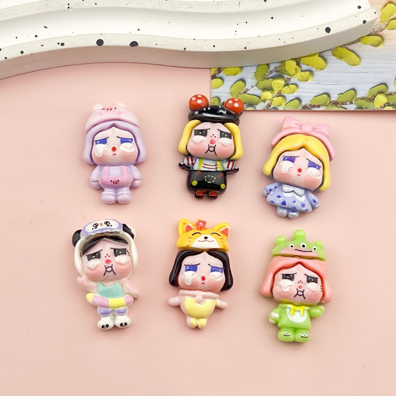 Jual AA121 1Set(6Pcs) Resin Clay DIY Glossy (No Lubang) Karakter Cry ...