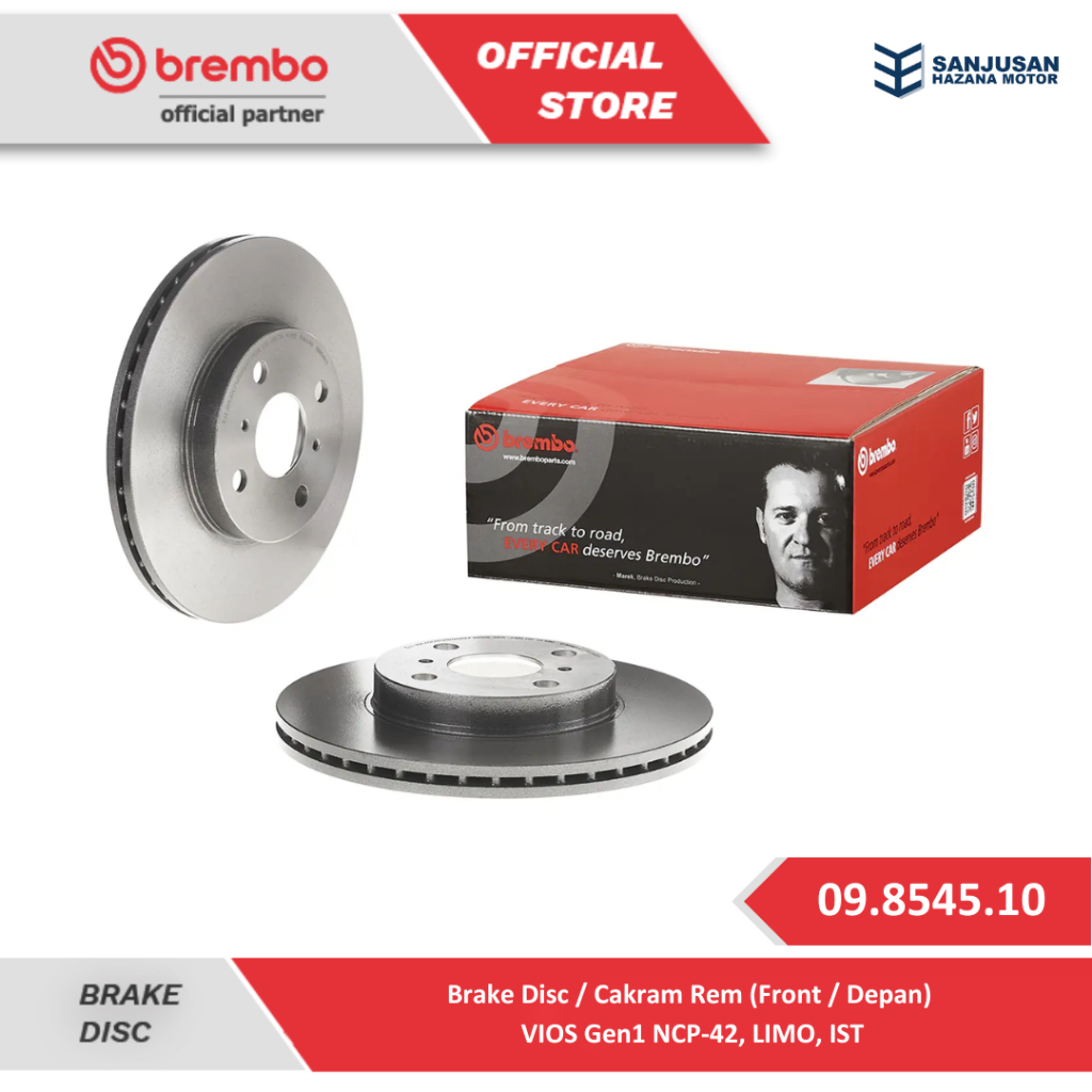 Jual Brake Disc BREMBO (F) VIOS Gen1 NCP-42, LIMO, IST - 09.8545.10 ...