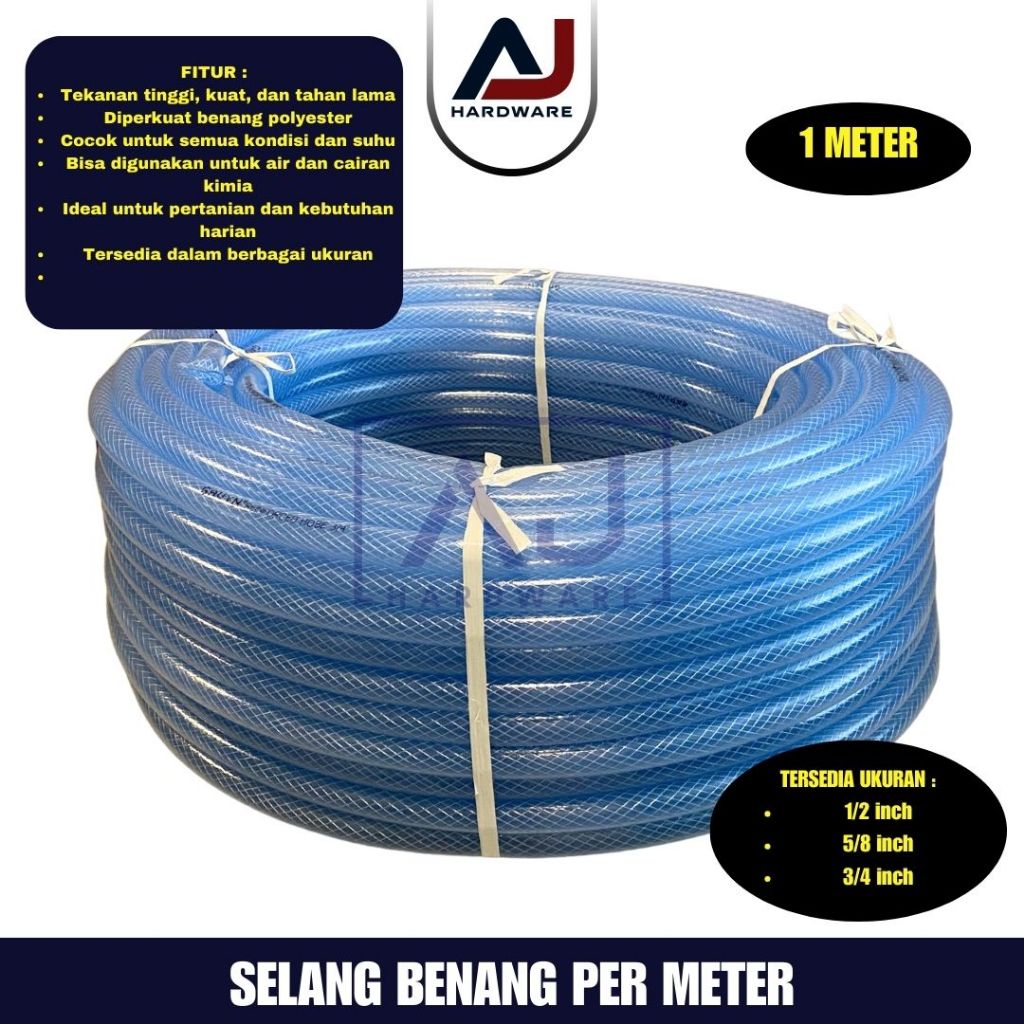 Jual Selang Air Selang Serat Benang Transparant Per Meter Selang Elastis Taman Kebun Alat Cuci ...