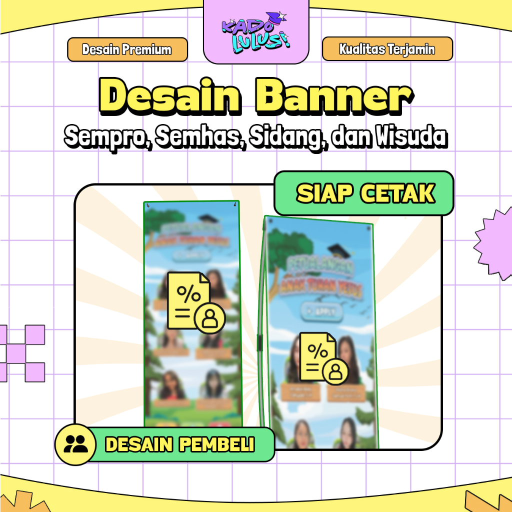 Jual [Desain Pembeli Siap Cetak] KADOLULUS Jasa Cetak Banner Sempro ...
