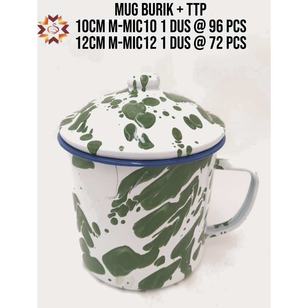 Jual Mug Enamel Blirik 12CM + Tutup/ Mug Jadul Klasik + Tutup Burik ...