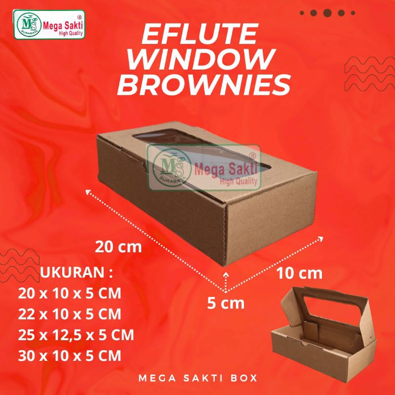 Jual (ISI 1 PCS) DOS / DUS KUE BROWNIS EFLUTE WINDOW TINGGI 5 CM UK 20 ...