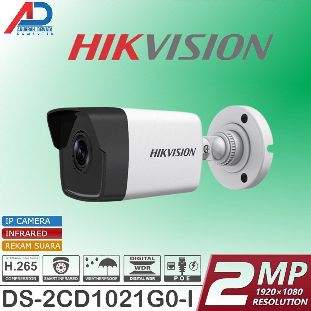Jual IP CAMERA HIKVISION 2MP OUTDOOR BULLET DS-2CD1021G0-I | Shopee Indonesia