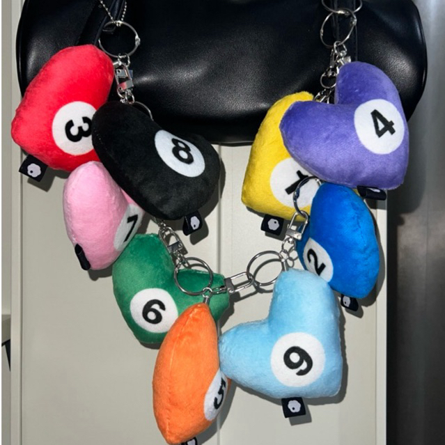 Jual POOL OF HEART PLUSHIE KEYRING | PLUSH BAG CHARM | BILLIARD BALL ...