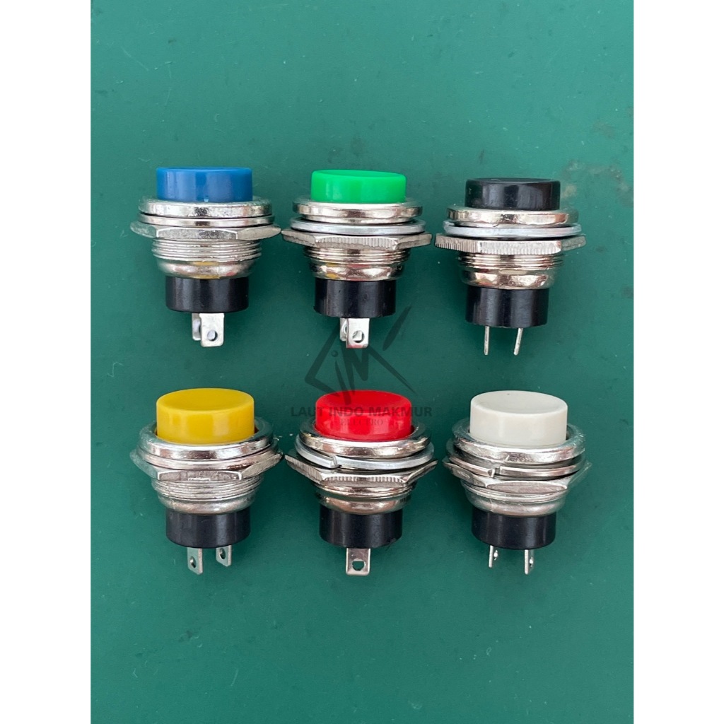 Jual 10 BUAH PUSH BUTTON DS 212 PUSH ON BESI DS 212 SWITCH 2 PIN DS-212 ...