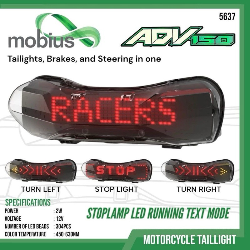 Jual LAMPU STOP 3 In 1 HONDA ADV 150 160 STOPLAMP TEXT RUNNING MOBIUS ...