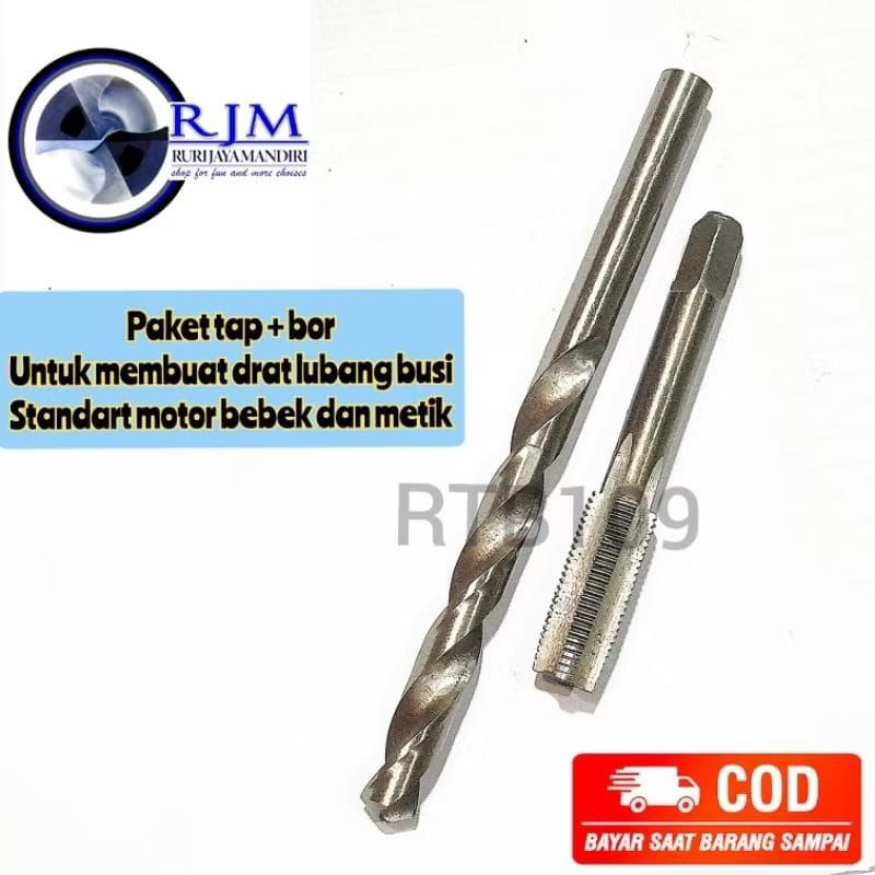 Jual Paket tap + bor untuk membuat drat lubang busi standart motor ...