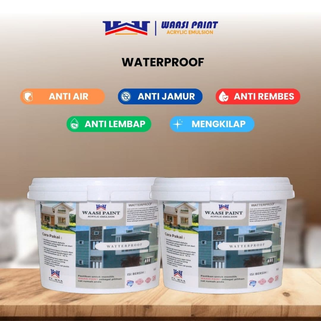Jual WAASI PAINT - Cat Tembok Rumah Dinding Anti Air Waterproof Ember ...