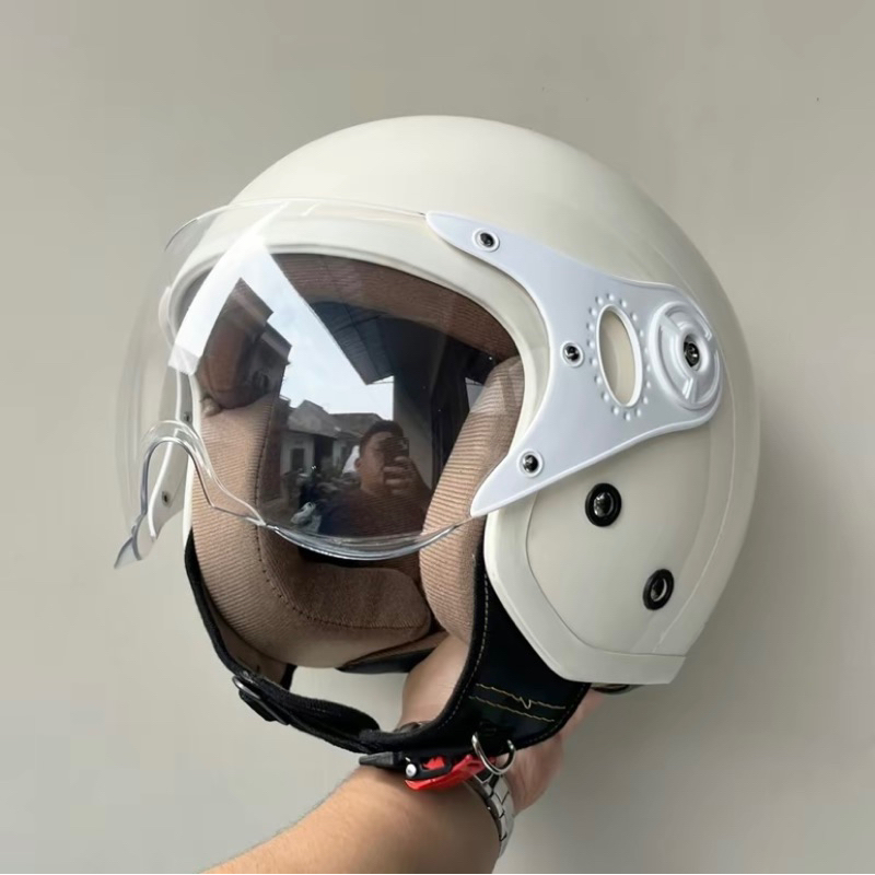 Jual HELM BOGO RETRO HIJAB DEWASA LIST PUTIH SNI PREMIUM | Shopee Indonesia