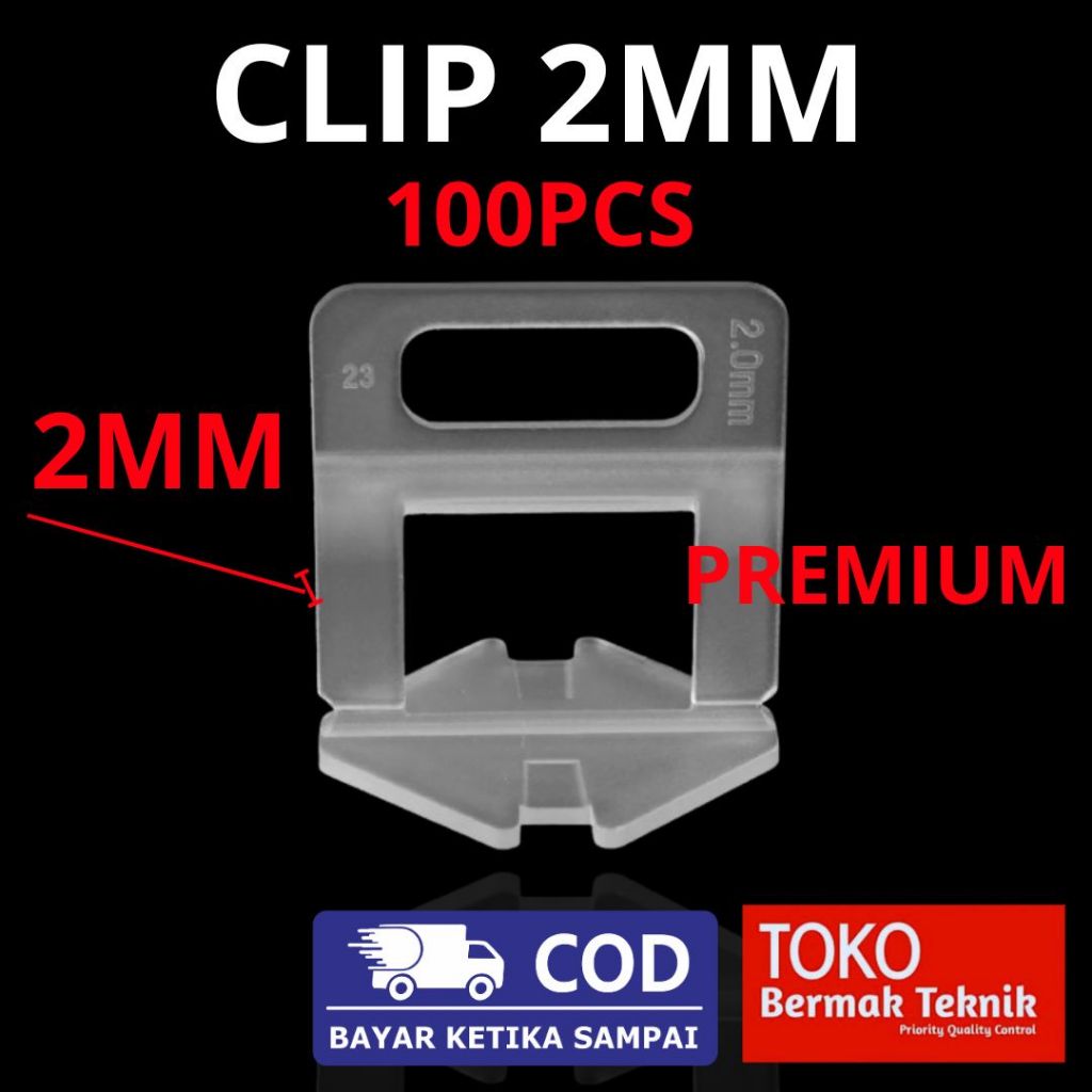 Jual Klip Clips Alat perata Pasang Keramik Jarak Nat Spacer Ukuran 2mm ...