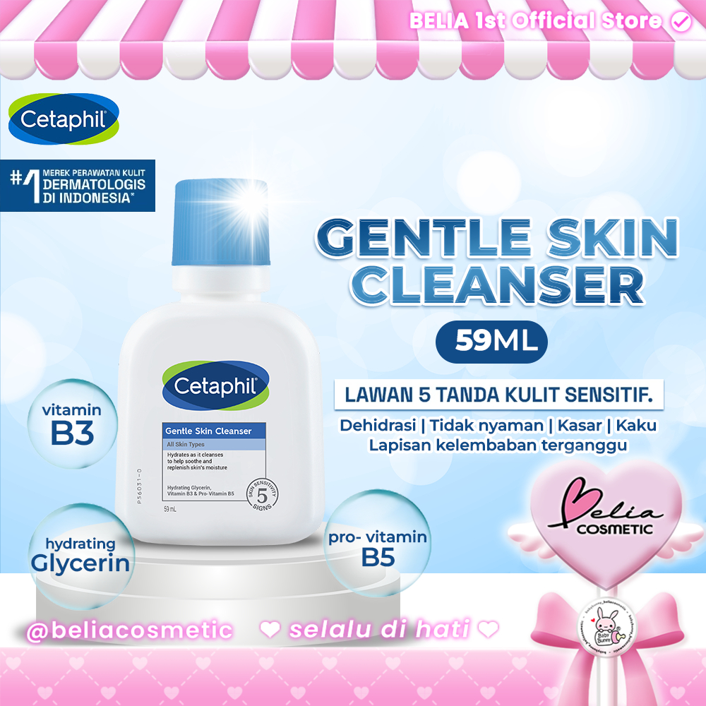 Jual BELIA Cetaphil Gentle Skin Cleanser 59ml | dengan Niacinamide ...