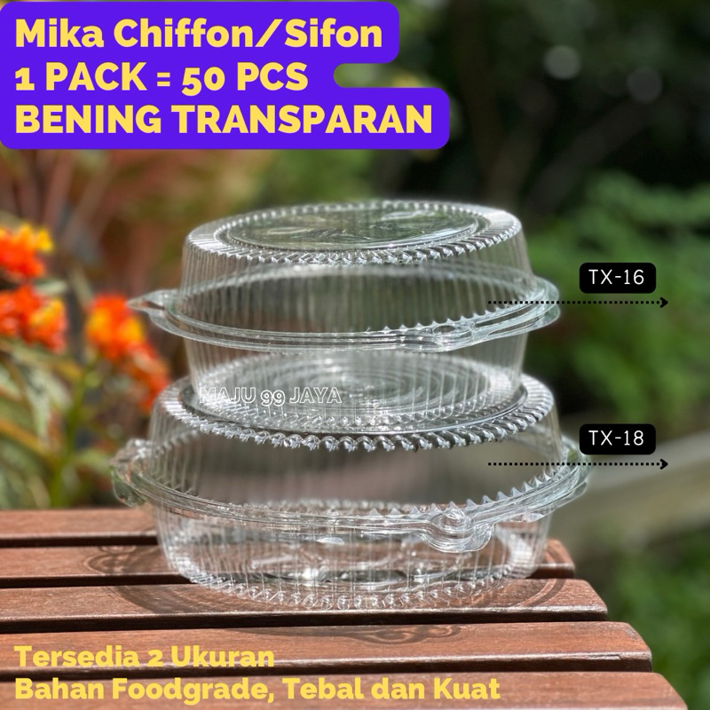 Jual (50 PCS) Mika Bolu Sifon Chiffon 16 cm & 18 cm Bening Transparan ...