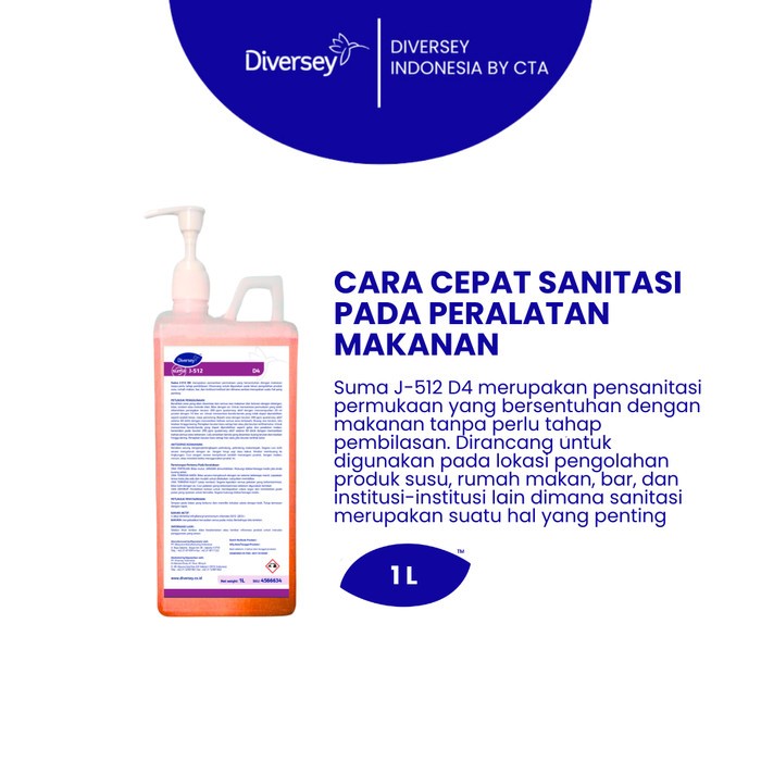 Jual Diversey Suma J-512 D4 (1 Liter) - Final Step Sanitizer - Diversey ...