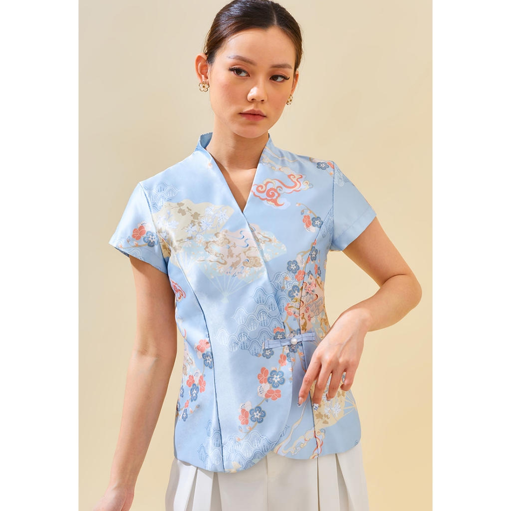 Jual ESYE Rui Nian - Amy Cheongsam Top | Atasan Slim Fit Motif Oriental ...