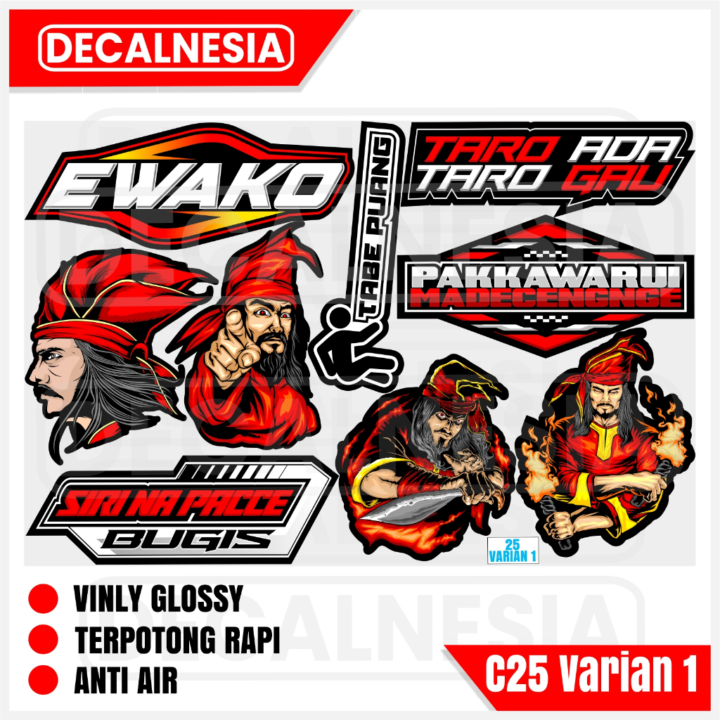 Jual Stiker Ewako Racing Motor Helm Sticker Pack Kata Kata Siri Ma ...