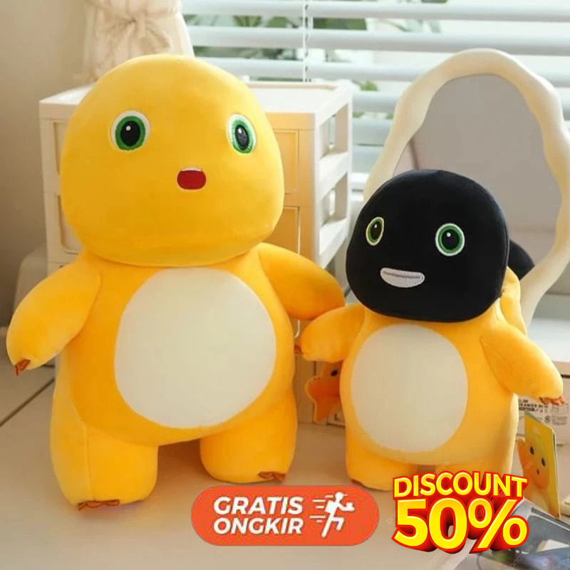Jual Boneka Nailong Dino Kuning MINISO Berubah Wajah Hitam Premium ...