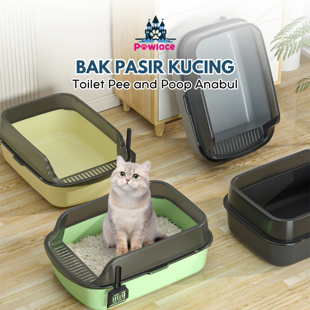 Jual Bak Pasir Kucing Jumbo FREE Sekop - Pet Litter Box Open - Toilet ...