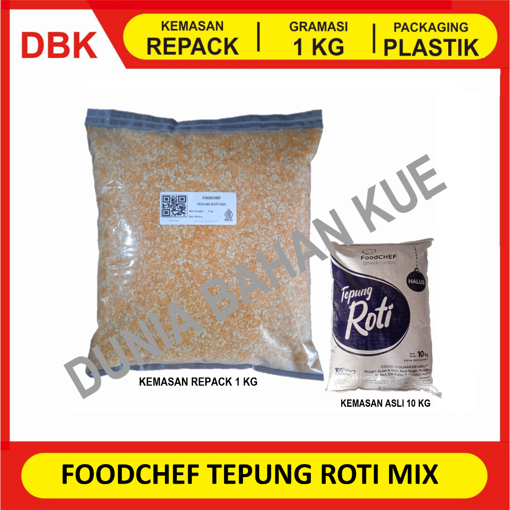 Jual FOODCHEF TEPUNG ROTI CAMPUR HALUS MIX BREAD CRUMB / TEPUNG PANIR ...