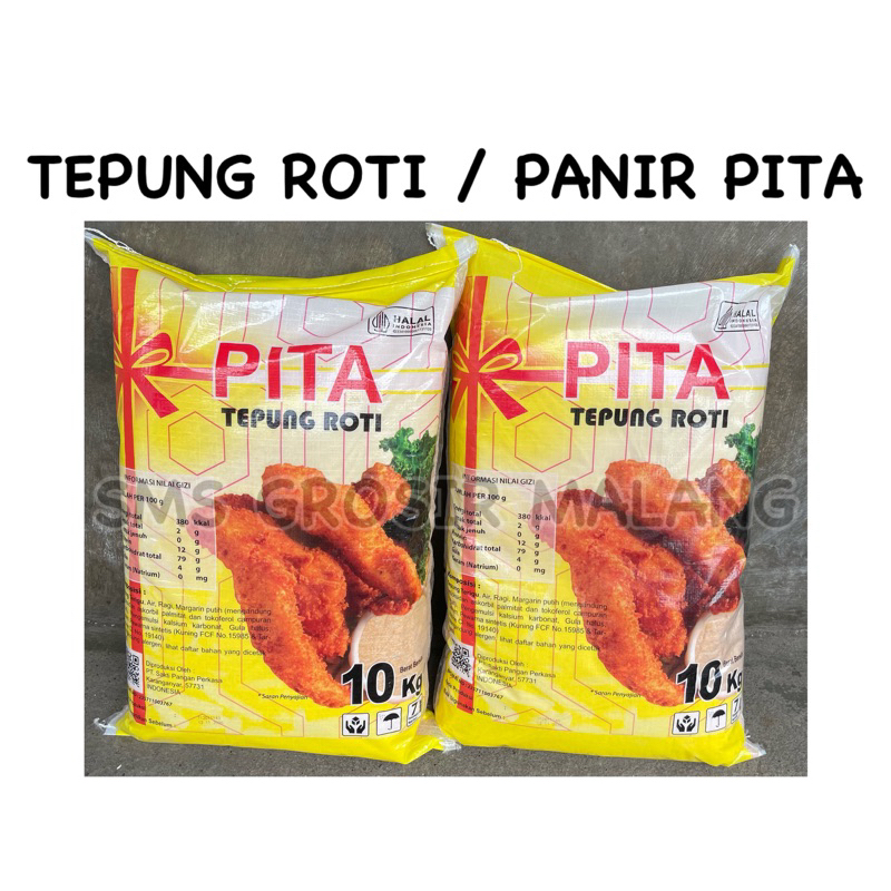 Jual TEPUNG ROTI / TEPUNG PANIR PITA kemasan karung 10 kg | Shopee ...