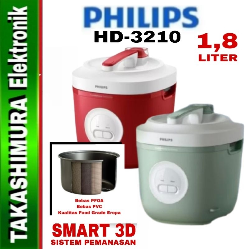 Jual PHILIPS Magic Com/Rice Cooker HD-3210 Kapasitas 1,8 Liter | Shopee ...