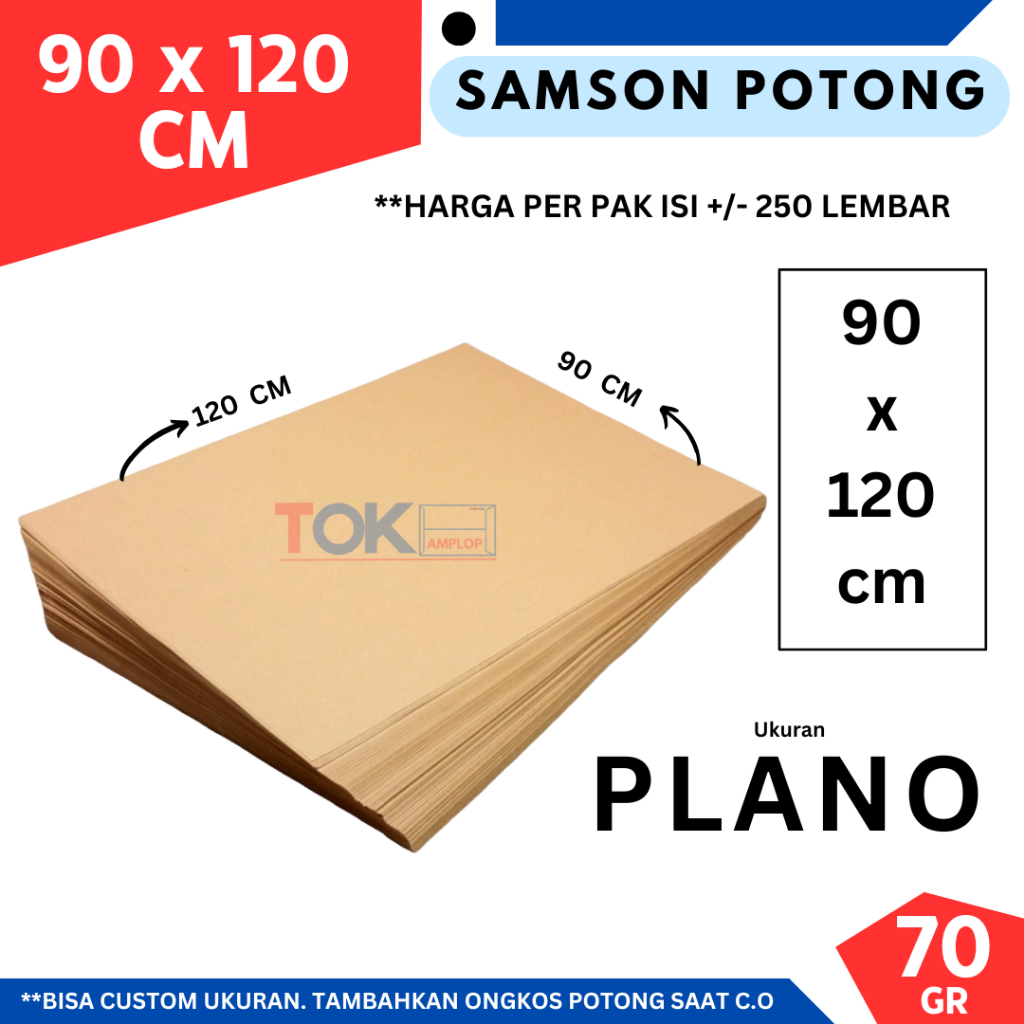 Jual KERTAS SAMSON 90x120 isi 250lbr / SAMSON PLANO / KERTAS POLA / KERTAS KRAFT | Shopee Indonesia