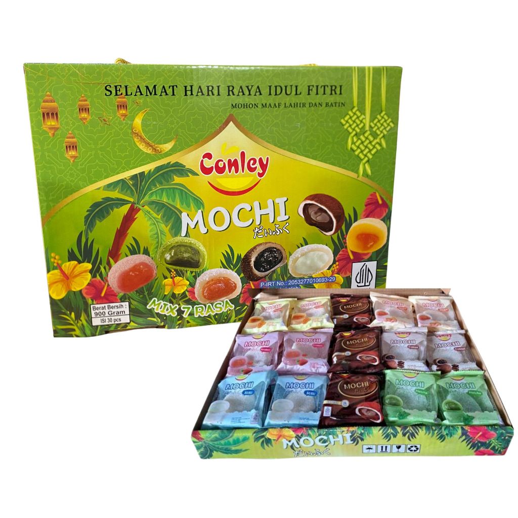 Jual Conley Mochi 900gr Isi 30pcs Spesial Edisi Hari Raya Kemasan Box ...