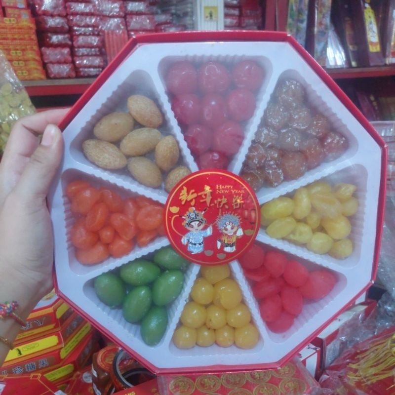 Jual Pa Chen Kuo Manisan Buah imlek segi delapan / permen jelly aneka ...