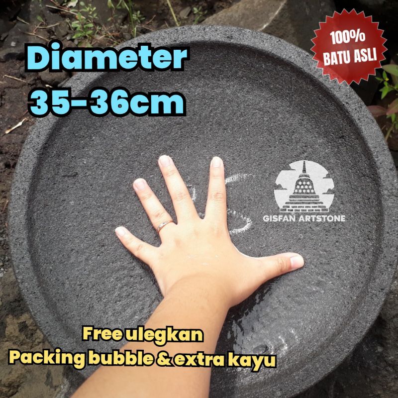 Jual Cobek 35-36cm batu asli gunung merapi free munthu/ulegkan(usaha ...