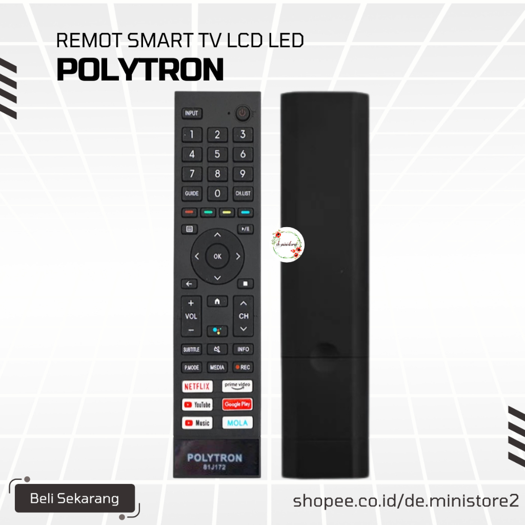 Jual Remote TV Polytron 32 inch PLD 32AG5759 Android Smart TV 81J208 ...