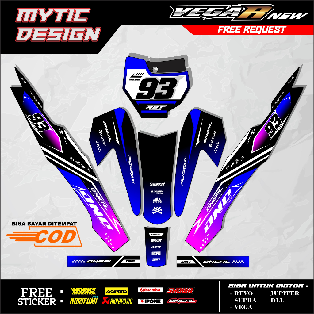 Jual Stiker Striping RBT VEGA R NEW Modif Motor Bebek Mythic Design 25. ...