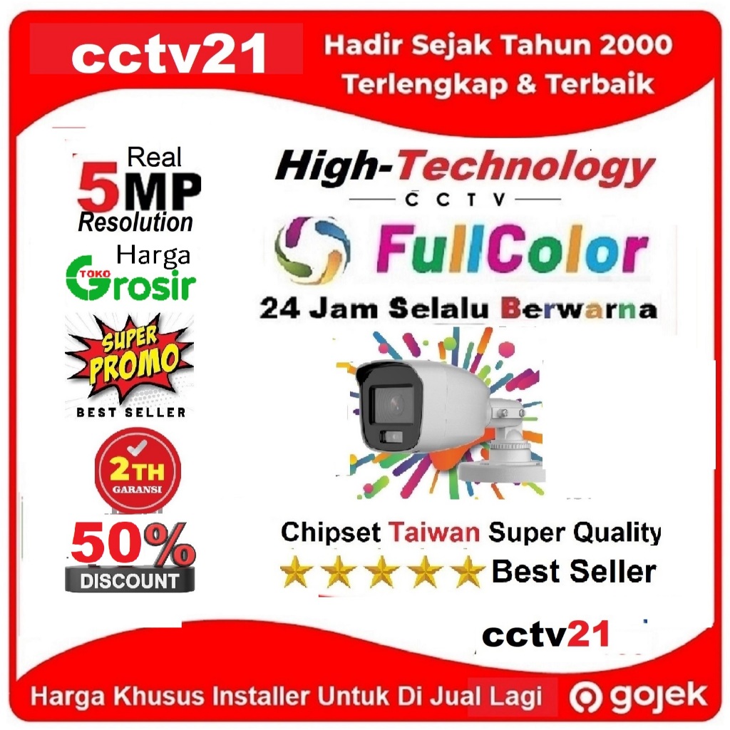 Jual CCTV Camera Colorvu 5MP Outdoor High Technology Full Color Promo cctv21 | Shopee Indonesia
