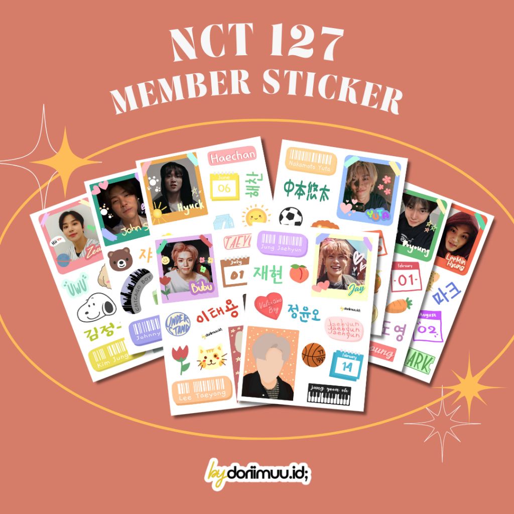 Jual NCT 127 Member Sticker Set (No Cutting) | Shopee Indonesia