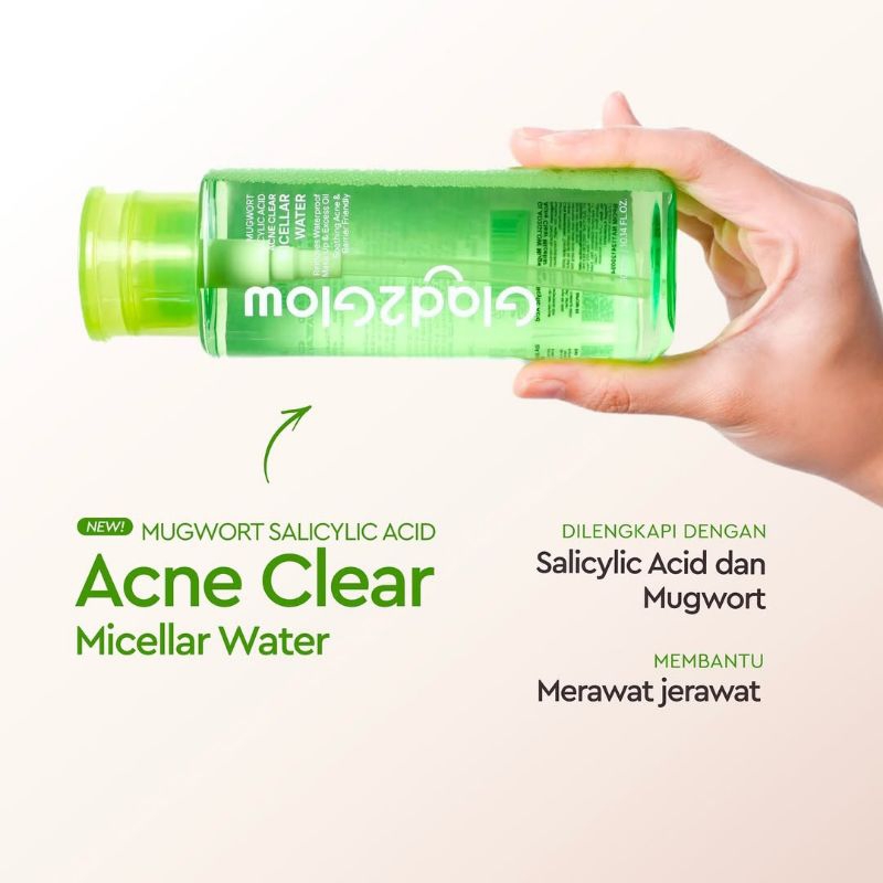 Jual Glad2glow Micellar Water Acne Clear Mugwort Salicylic Acid 130 ml ...