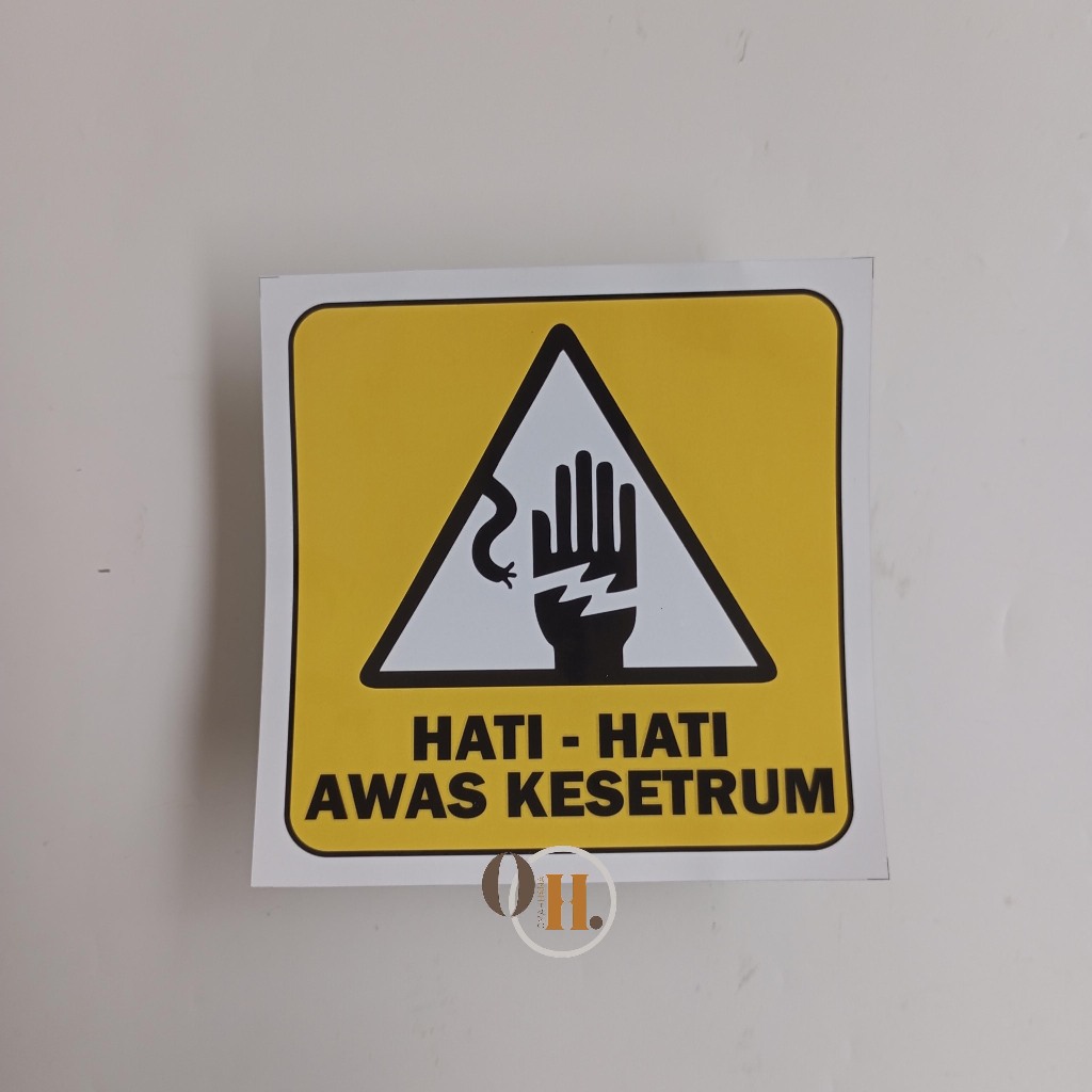 Jual Stiker Hati-Hati Awas Kesetrum - Awas Setrum - Listrik Tegangan ...