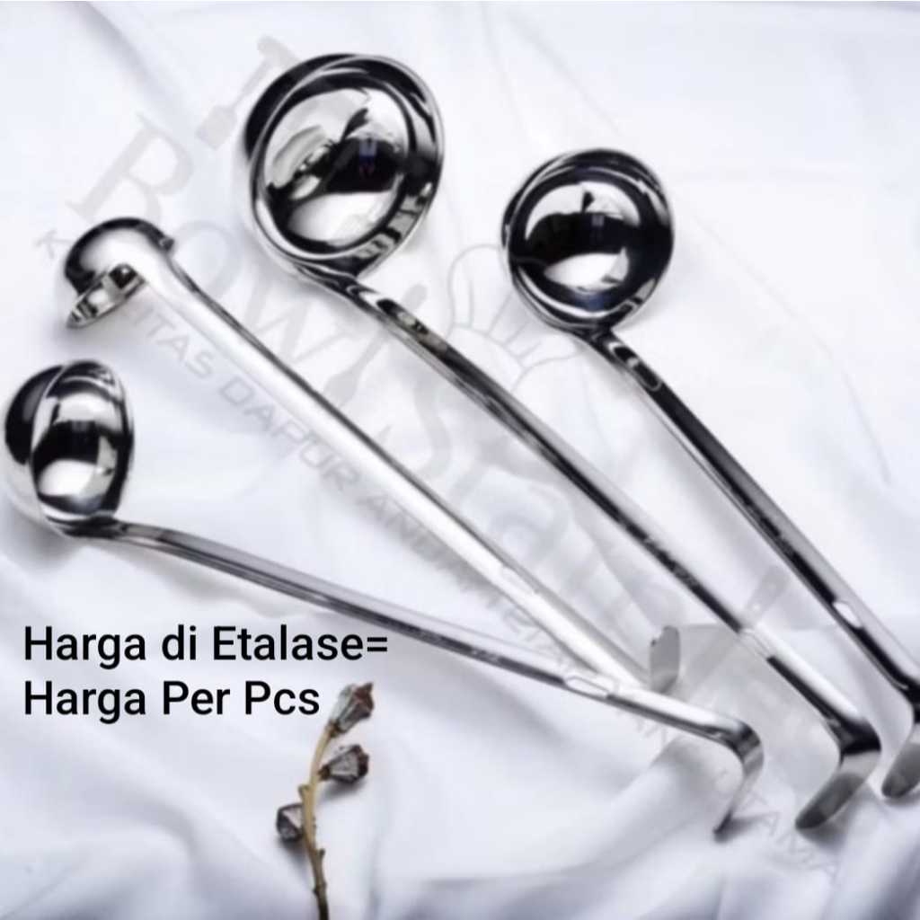 Jual CENTONG LADLE SENDOK SAYUR KUAH STAINLESS 120 CC | Shopee Indonesia