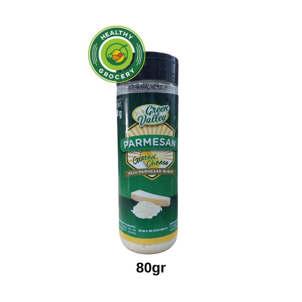 Jual Green Valley Parmesan Cheese / Keju Parmesan Bubuk 80gr | Shopee ...