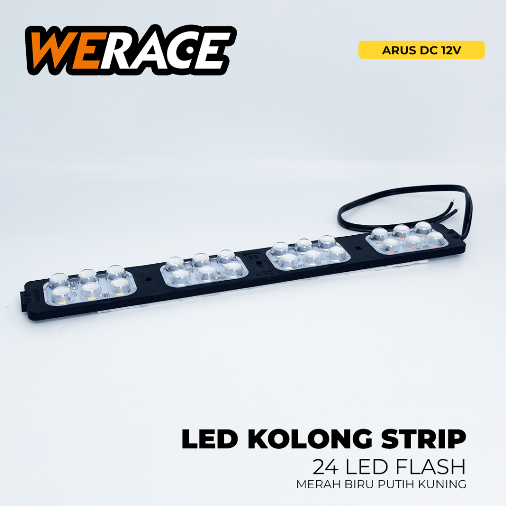 Jual WERACE Lampu Modul LED Kolong Strip 24 Mata 4 Warna Pisah 12V Merah Putih Biru Kuning Kedip ...