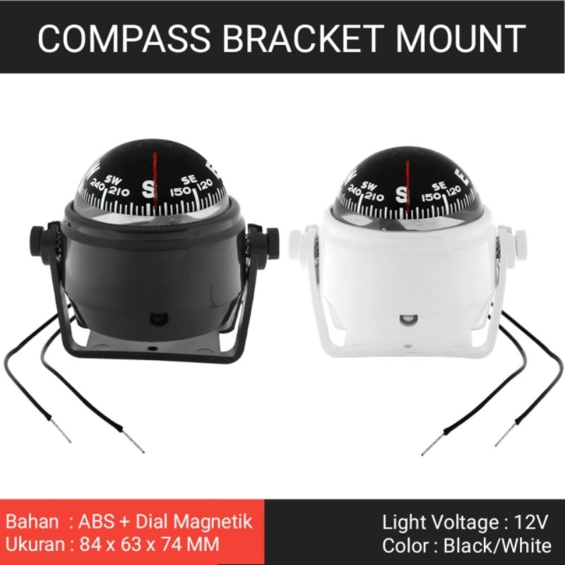 Jual Kompas Kapal Marine Compass Mobil bracket mount ABS Dial Magnetic ...