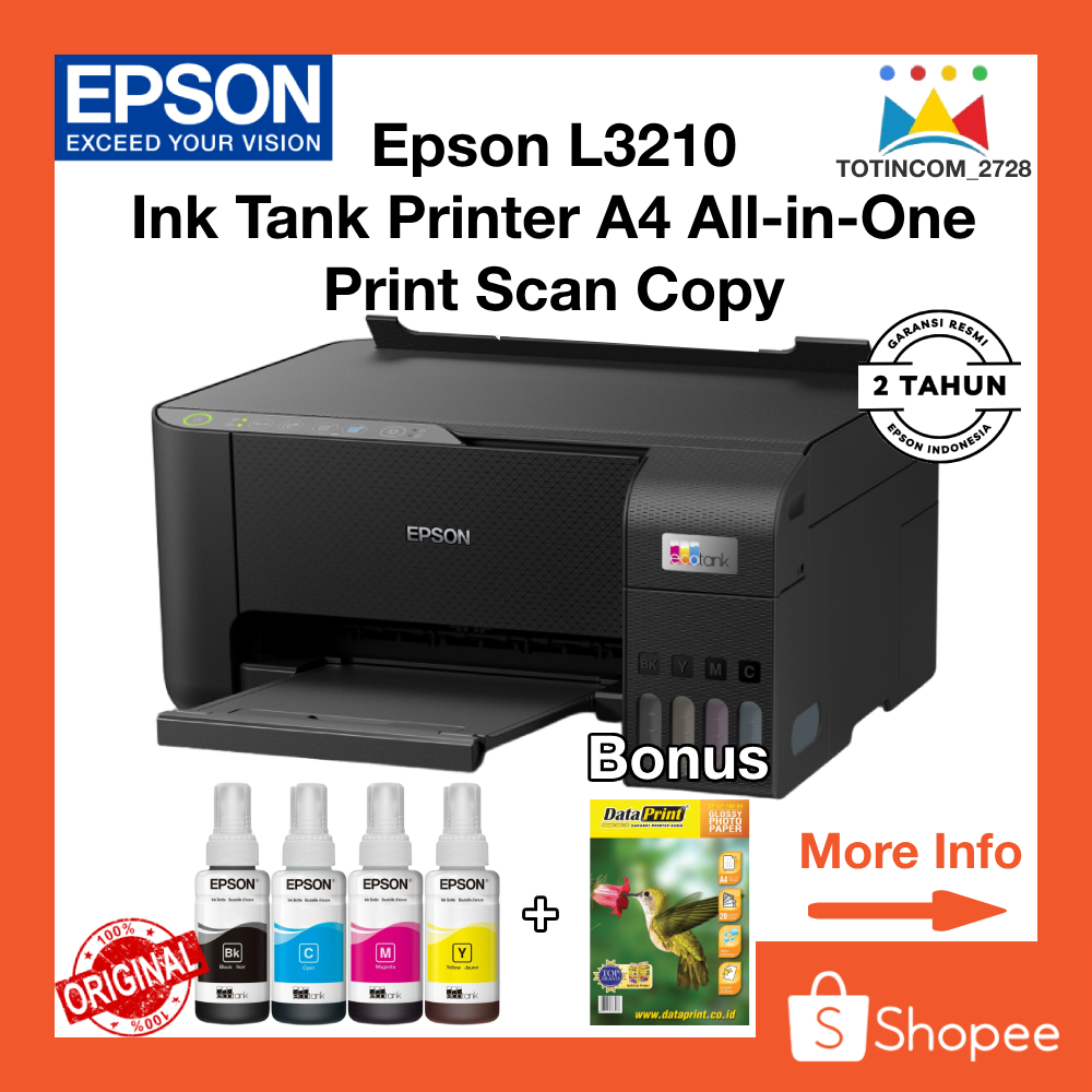 Jual Printer Epson L3210 A4 Print Scan Copy Printer All-in-One Garansi Resmi 2 Tahun | Shopee ...