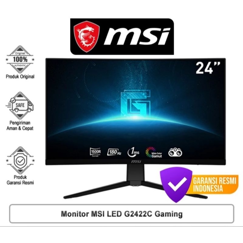 Jual Monitor Led MSI Optix G2422C Curved Gaming Fhd 180hz | Shopee ...
