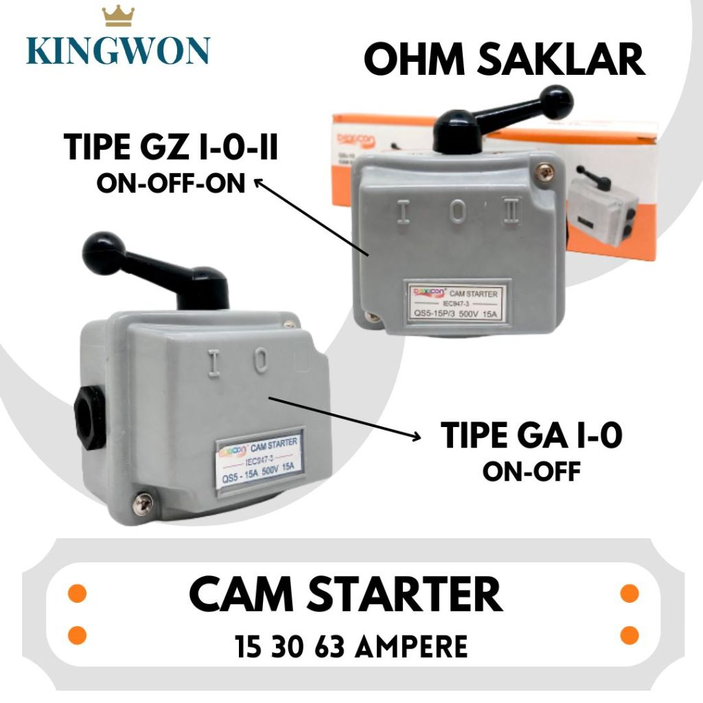 Jual CAM STARTER HANDLE GENSET 15 AMPERE GZ 1-0-2 GA 1-0 OHM SAKLAR ...