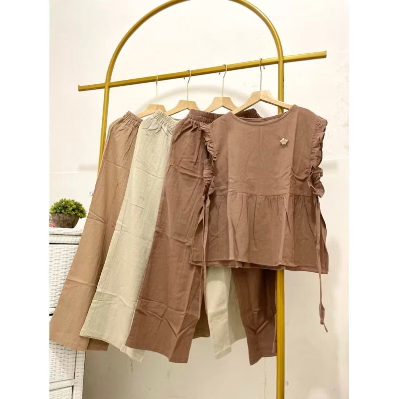 Jual One set jenifer korean style polo line setelan wanita kekinian ...