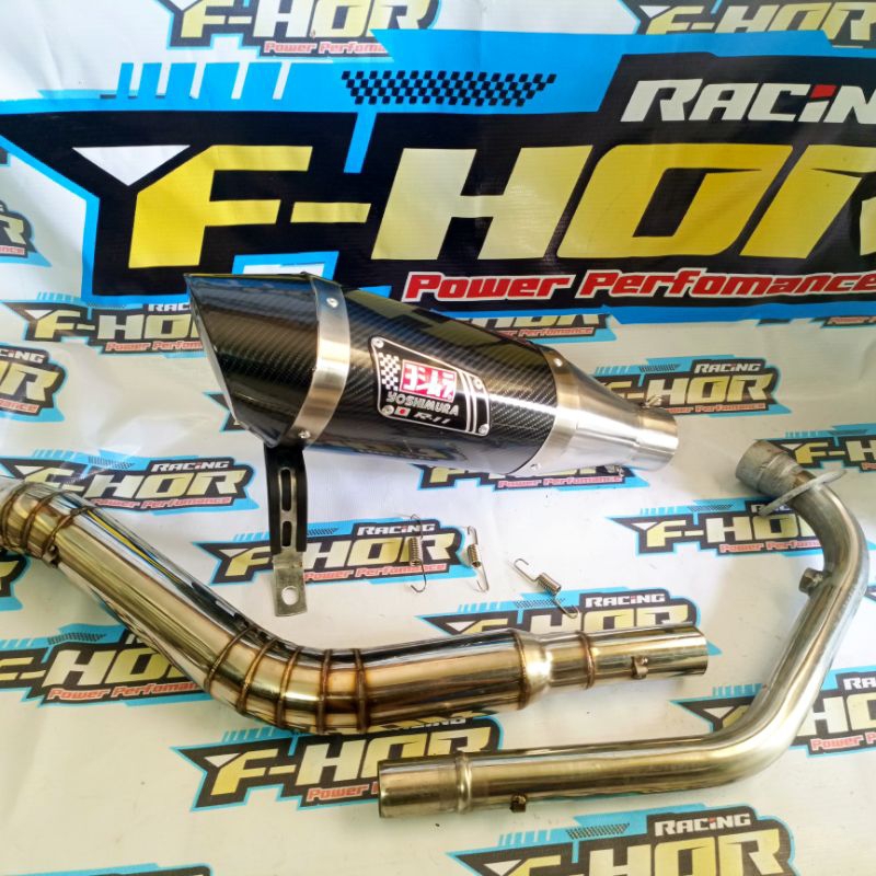 Jual knalpot racing bass adem Yoshimura r11 Vixion R15 Fu Sonic cb cbr MX gsx r bison Megapro ...