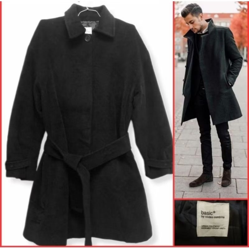 Jual Basic+ Trench Coat Hitam|winter coat | Shopee Indonesia