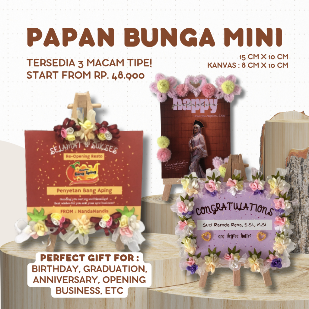 Jual PAPAN BUNGA MINI MURAH UNTUK KADO WISUDA / GRADUATION / ULANG ...