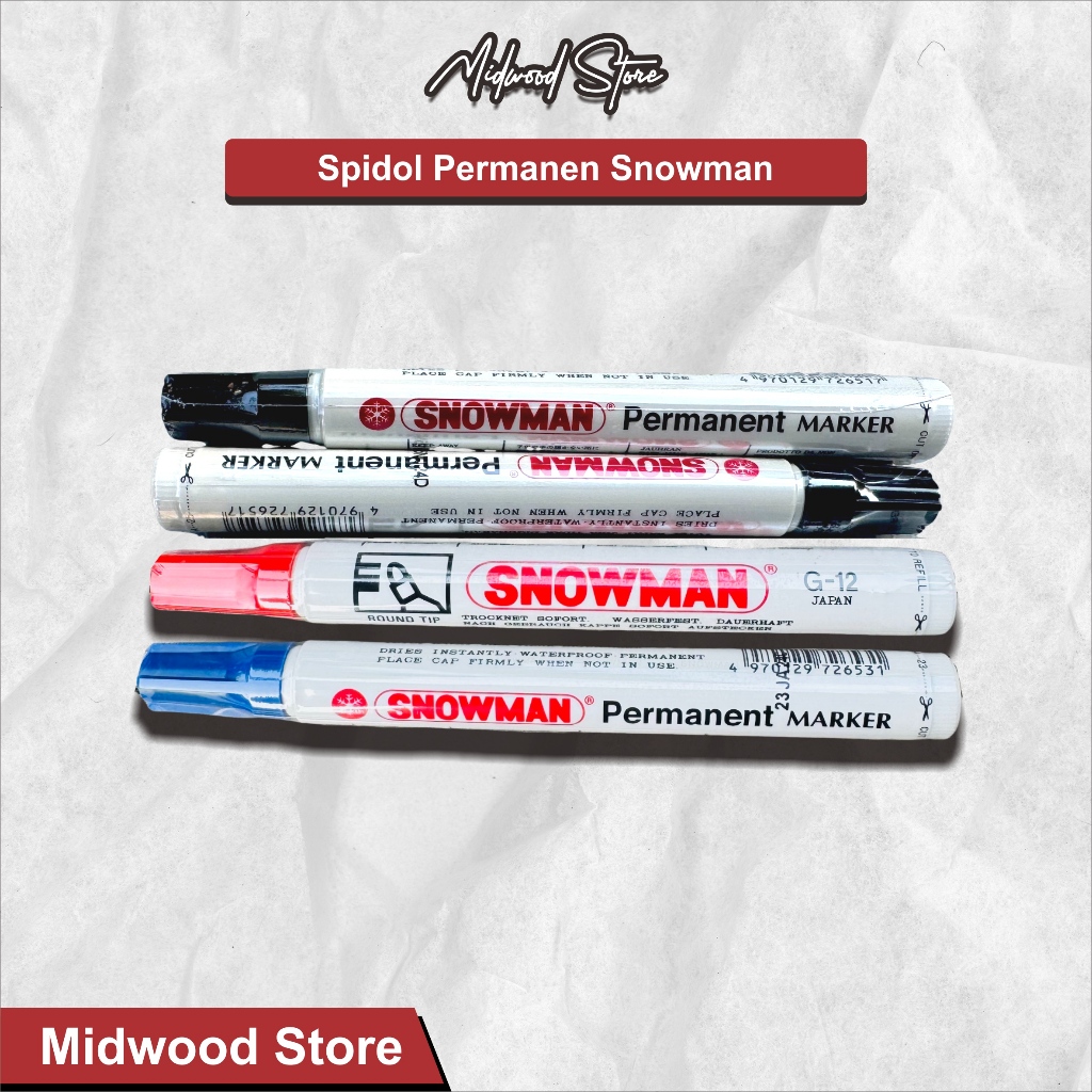 Jual Spidol Snowman Permanent Marker G-12 | Shopee Indonesia