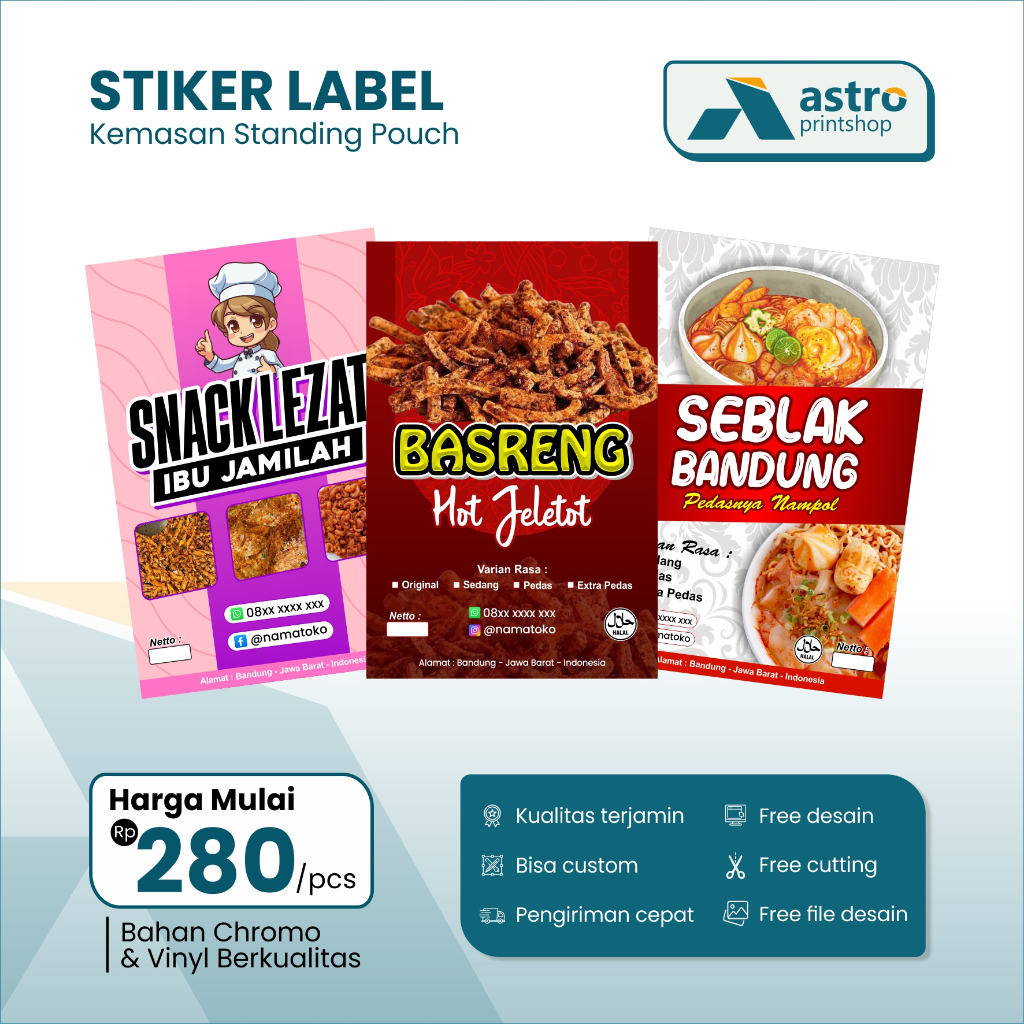 Jual STIKER STANDING POUCH | STICKER LABEL | STICKER KEMASAN | STIKER ...