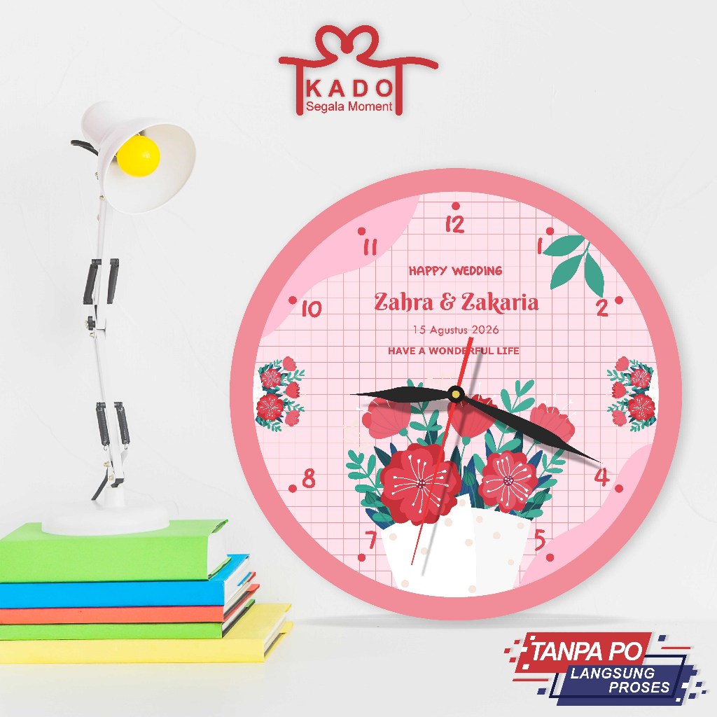Jual Jam Custom Nama Diameter 10CM / Hadiah Valentine Buket Lucu ...