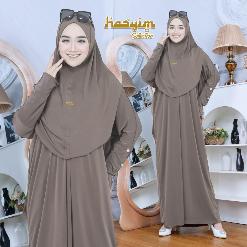 Jual Gamis Mecca Abaya Set Kerudung Gamis Syar'i Terbaru Bahan Jersey Premium Abaya Umroh Busui ...